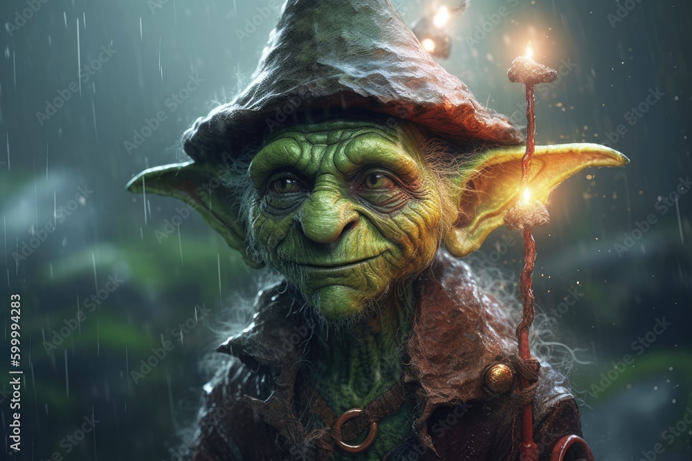 cute goblin with green skin Stock Illustration | Adobe Stock