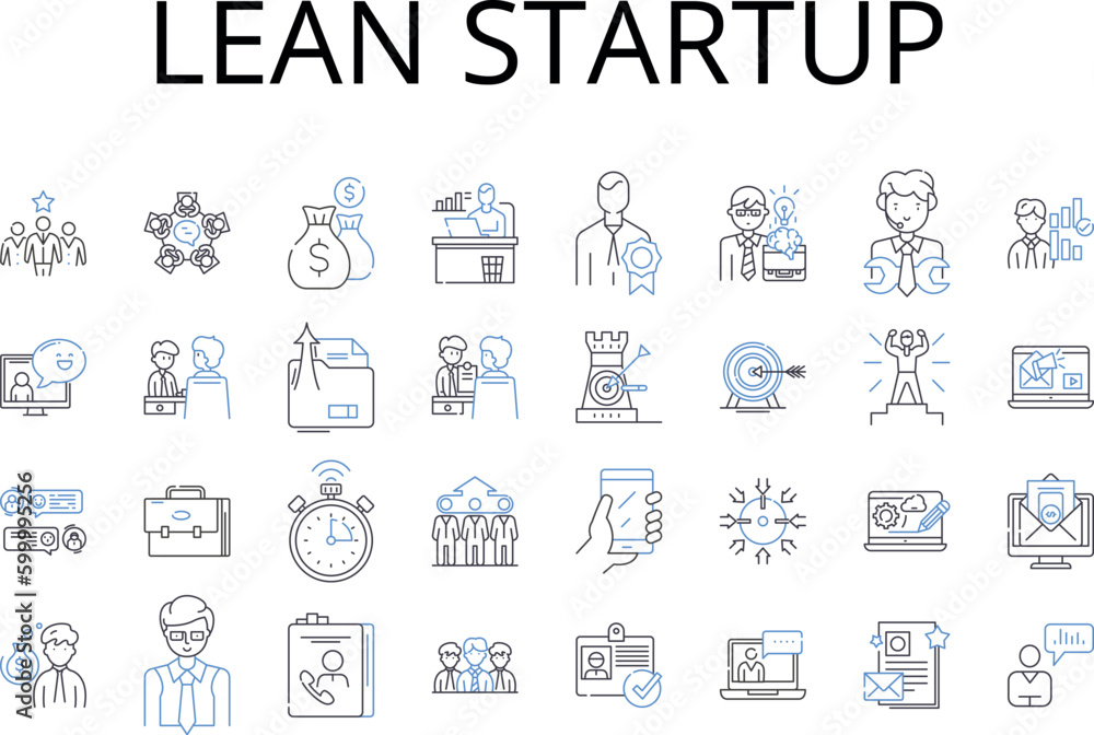 Lean startup line icons collection. Agile development, Scrum ... Lean startup line icons collection. Agile development, Scrum ...