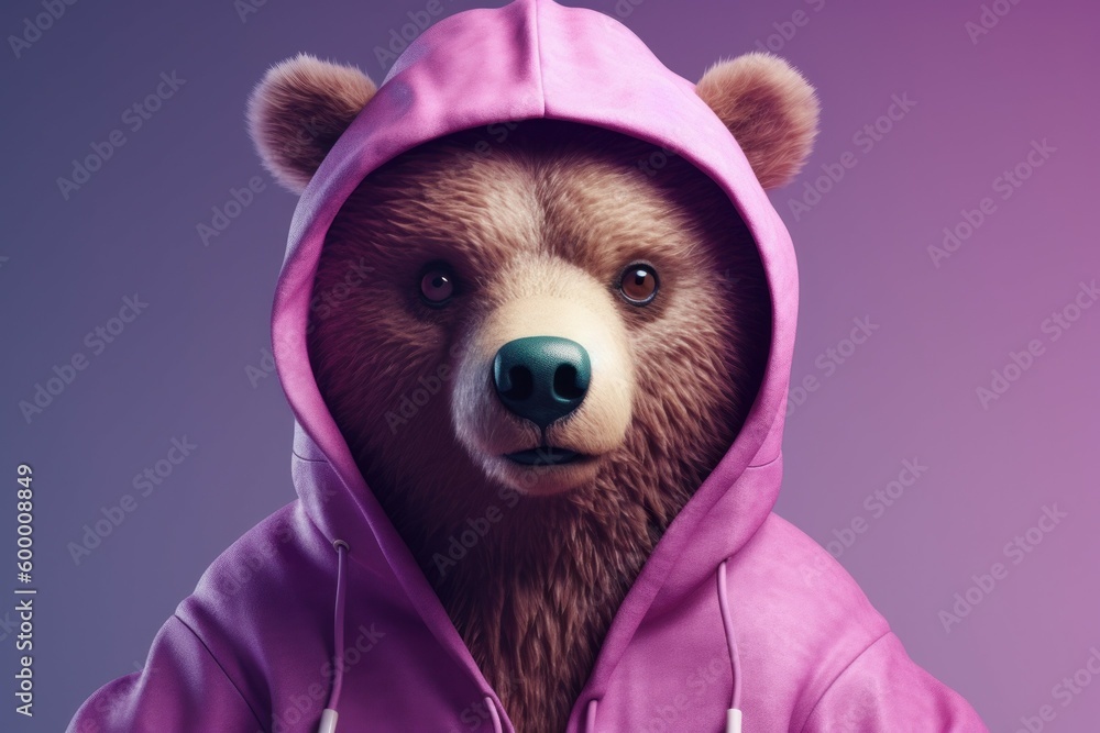 Anthropomorphic bear dressed in human clothing. humanized animal ...
