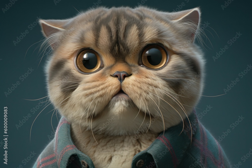 Anthropomorphic cat Scottish fold dressed in human clothing. humanized ...