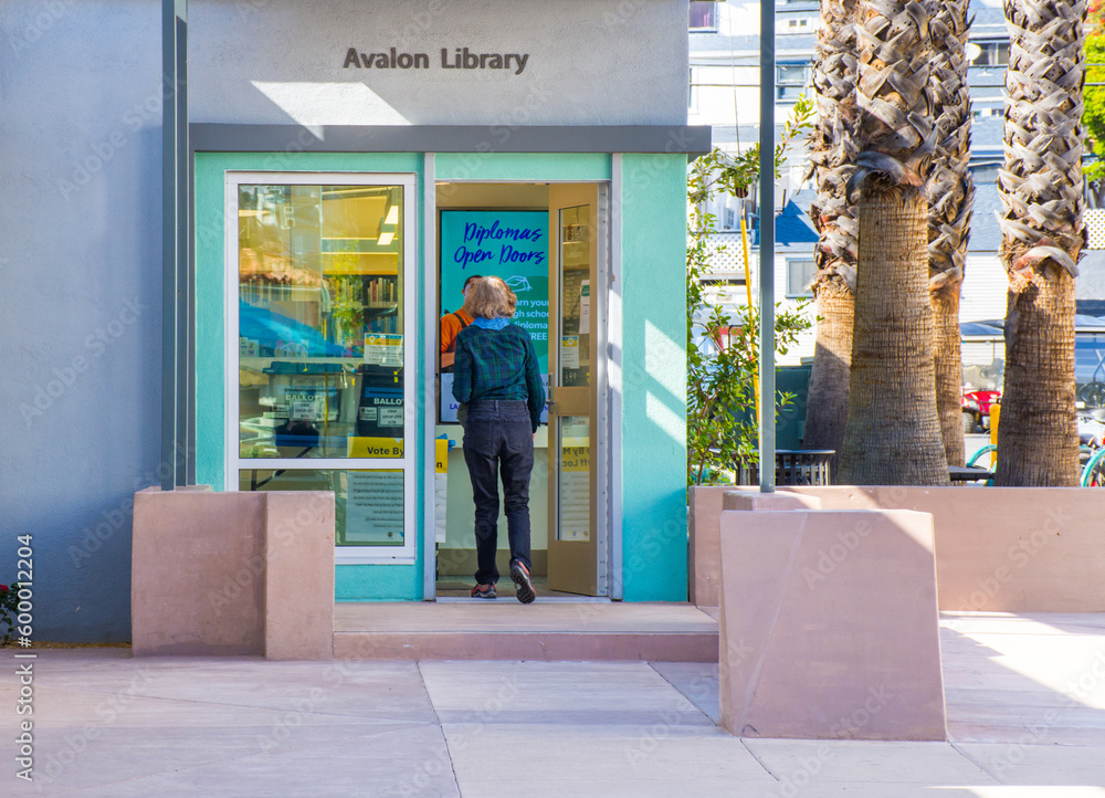 Avalon, Catalina Island, California - USA: Patron entering the Avalon ...