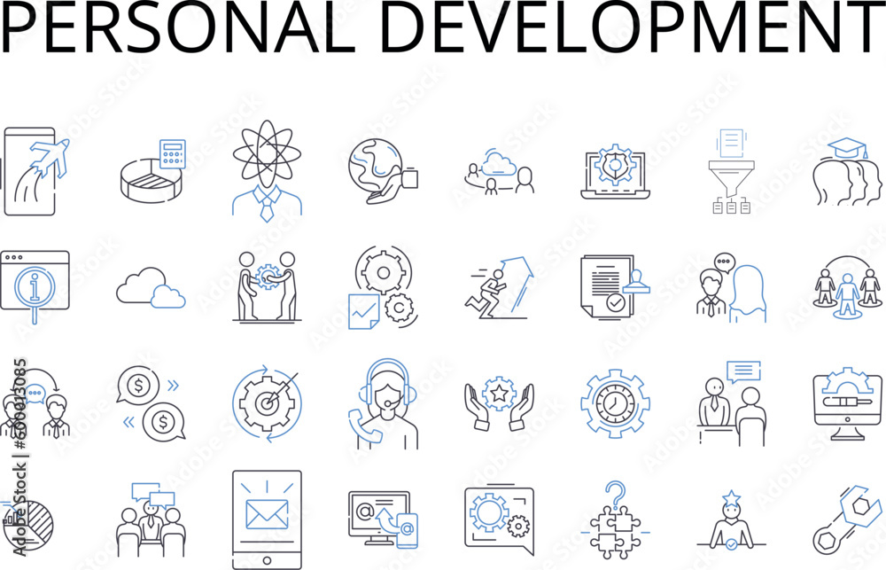 Personal development line icons collection. Self-improvement, Professional growth, Skill ...