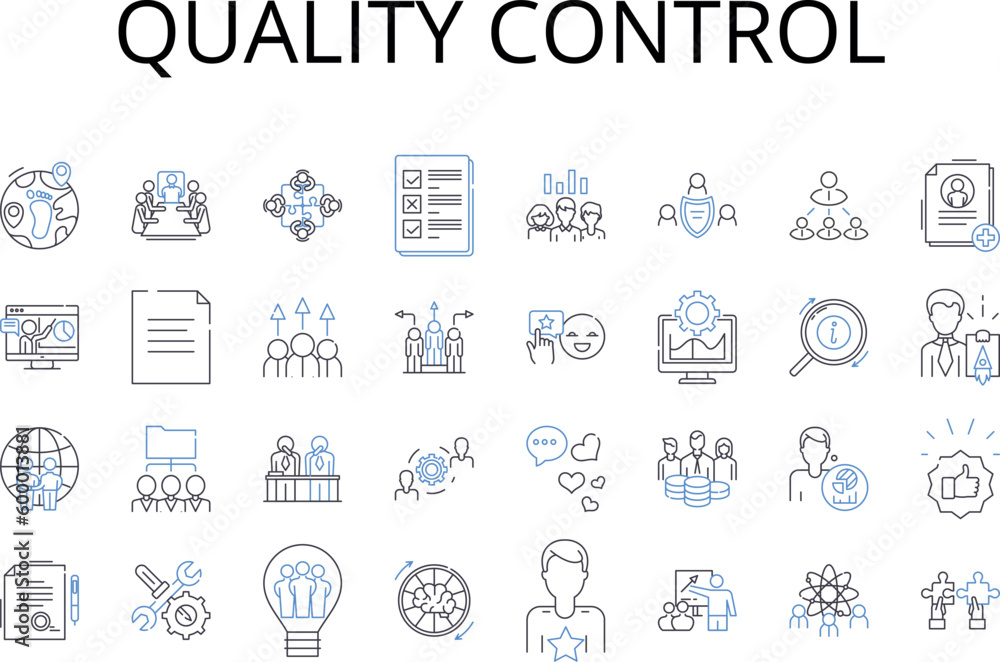 Quality control line icons collection. Risk management, Project ...