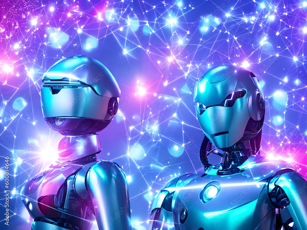 Futuristic robots with a unique sense of style. They signify a world where gender roles are a ...