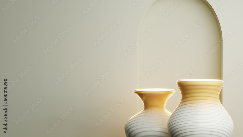 Modern Minimal Pottery Podium Platform in Pair with Earth Tone for ...