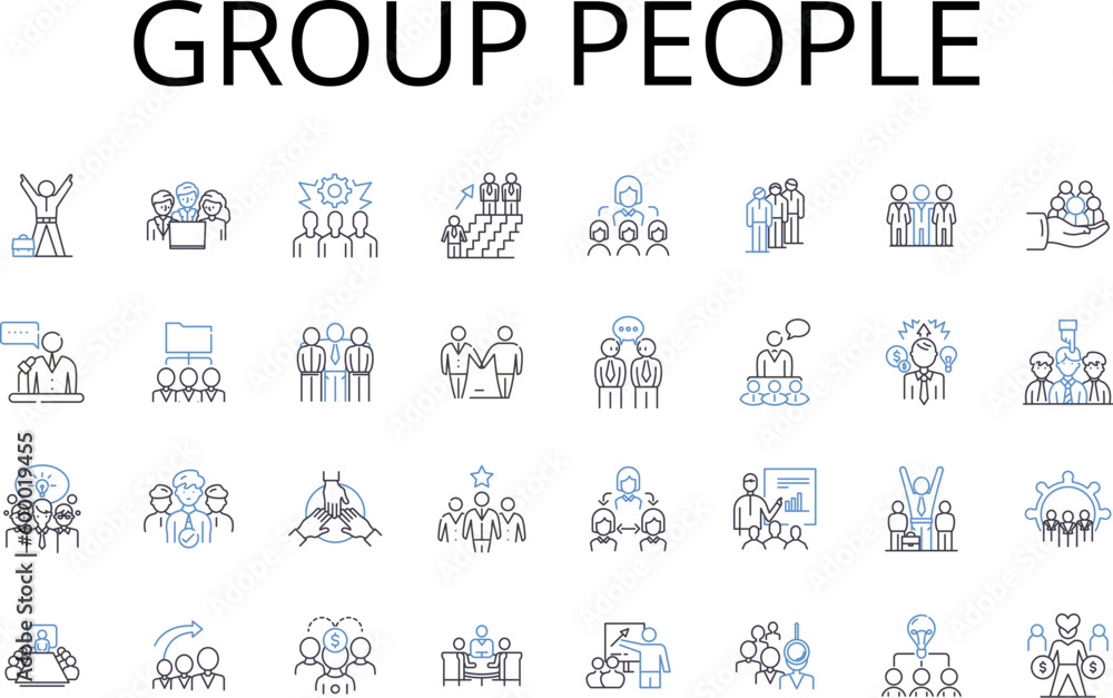 Group people line icons collection. Bunch crowd, Assembly congregation ...