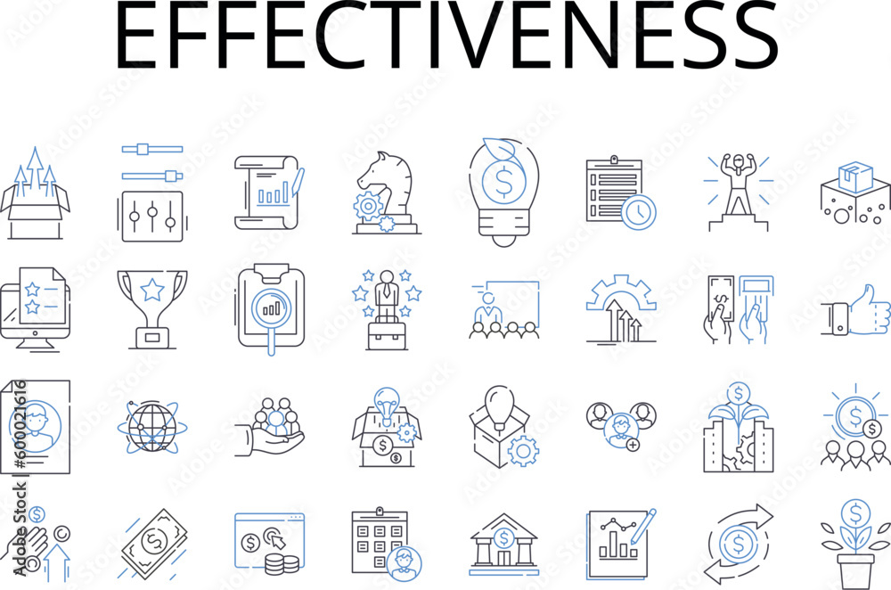 Effectiveness line icons collection. Efficiency, Productivity ...