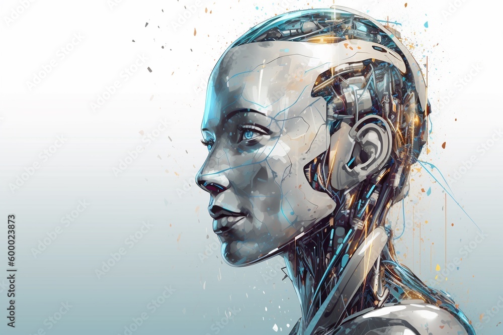 Advanced Artificial Intelligence Robot Created with Generative AI Stock ...