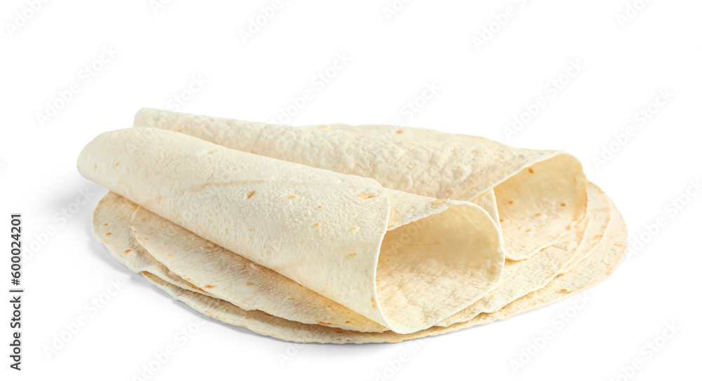 Thin lavash on white background Stock Photo | Adobe Stock