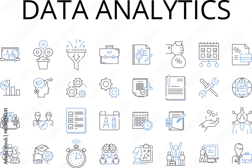 Data Analytics line icons collection. Business Intelligence ...