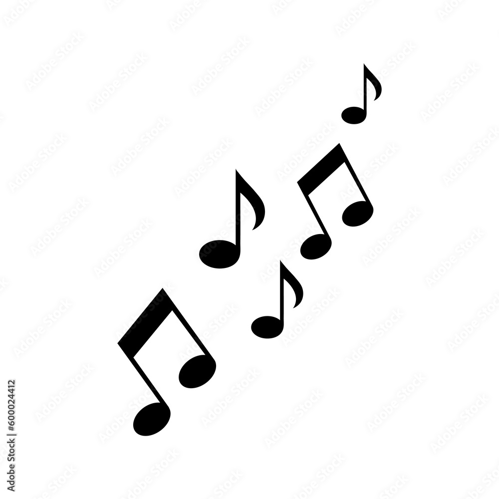 music note clef symbol logo template illustration on white background ...