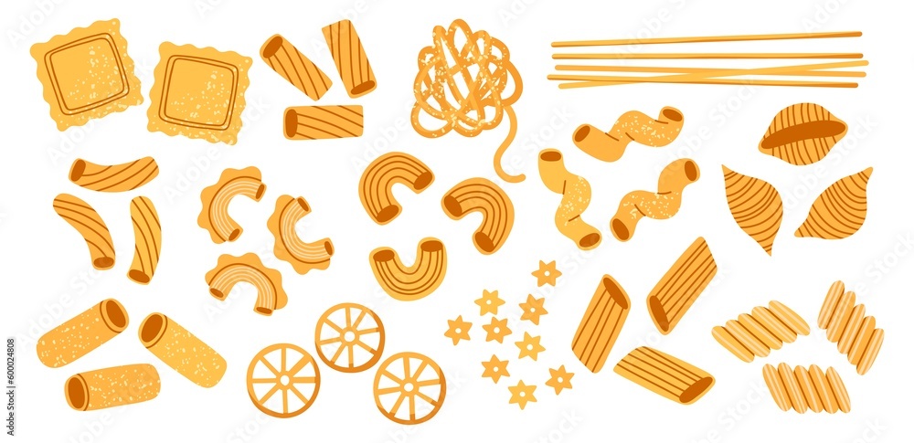 Cartoon Pasta Shapes