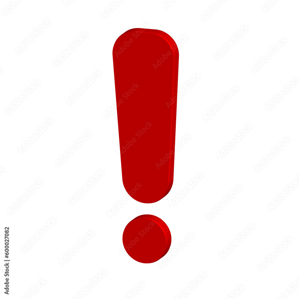 3d exclamation mark icon awesome Stock Illustration | Adobe Stock