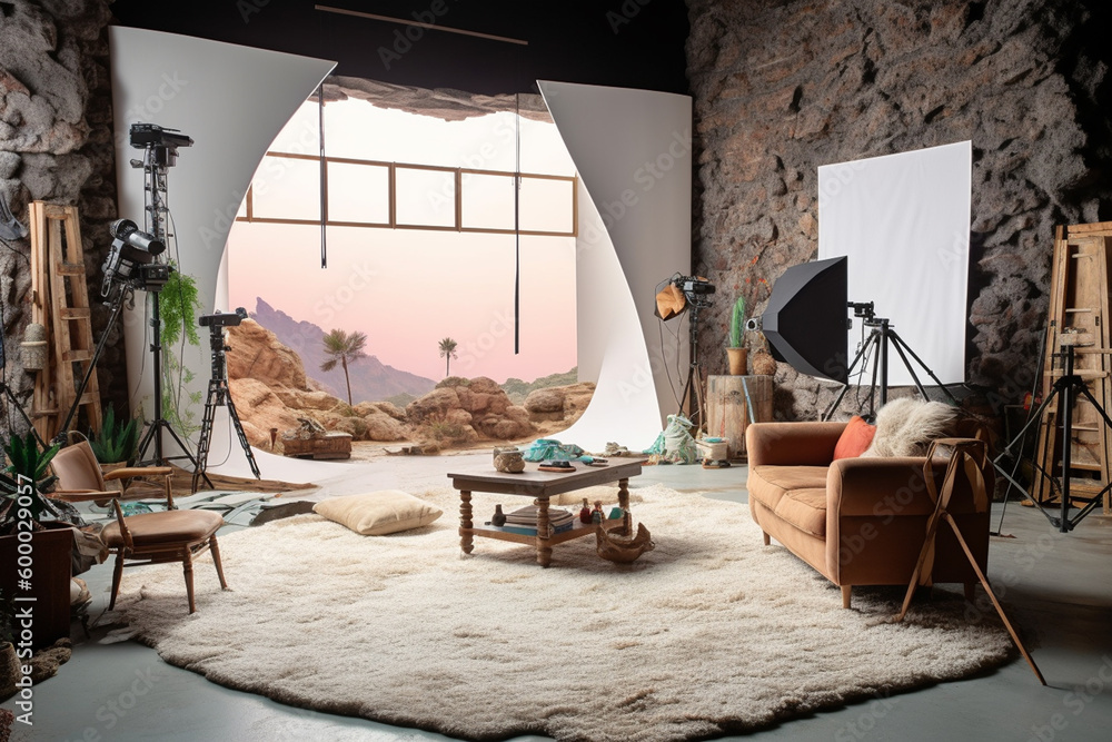 television studio, tv studio virtual set, video cameras and video ...