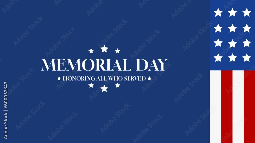 Happy Memorial day animation. Memorial day. Remember and Honor banner ...