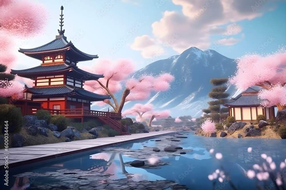 Beautiful scenery of nature for landscape background.. Japanese style ...