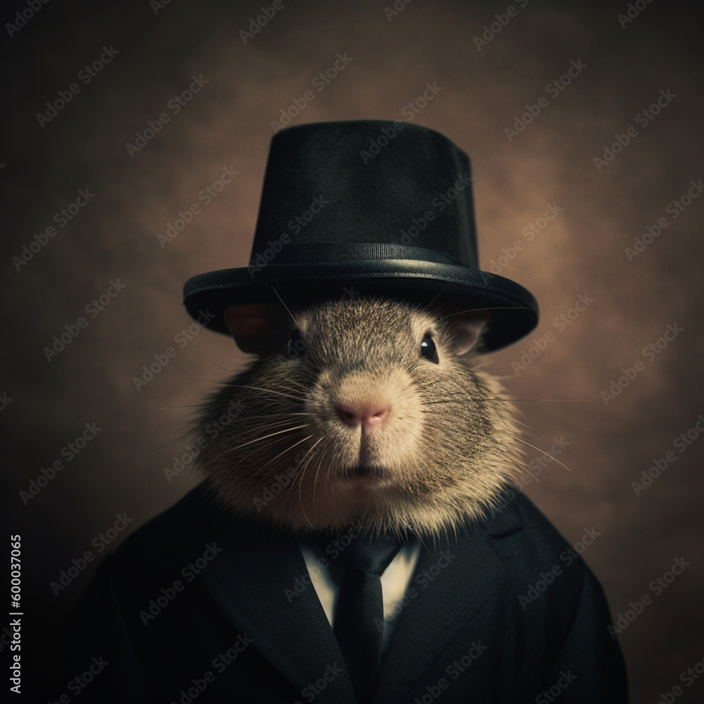 Capybara in classic costume Stock Illustration | Adobe Stock