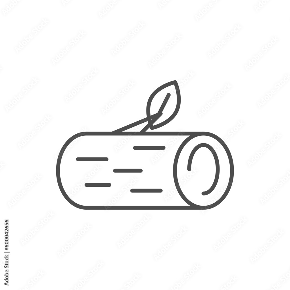 log related vector linear icon. Three wood log. Campfire wood. Firewood ...