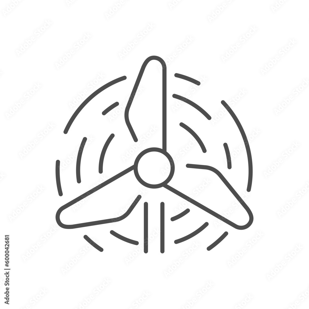 Wind energy related vector linear icon. Alternative energy industry ...