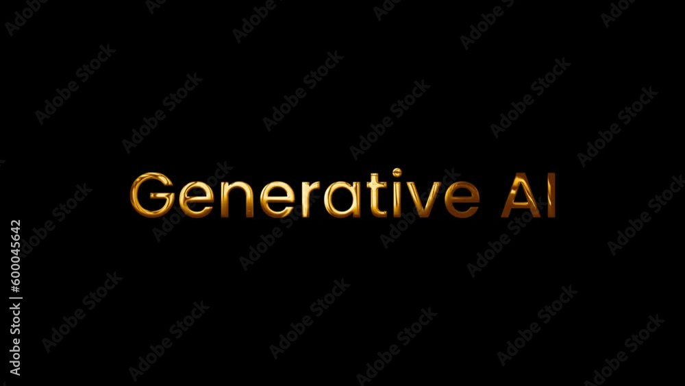 generative ai text animated. Animated logo text with a glowing gold ...