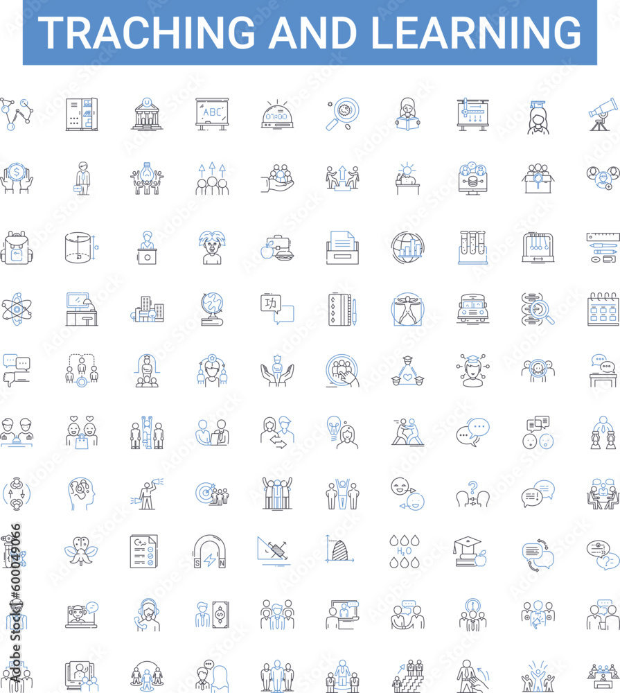 Traching and learning outline icons collection. Teaching, Learning ...
