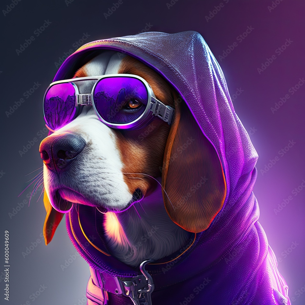 Abstract art of beagle designed custom with hip hop or rapper styles ...