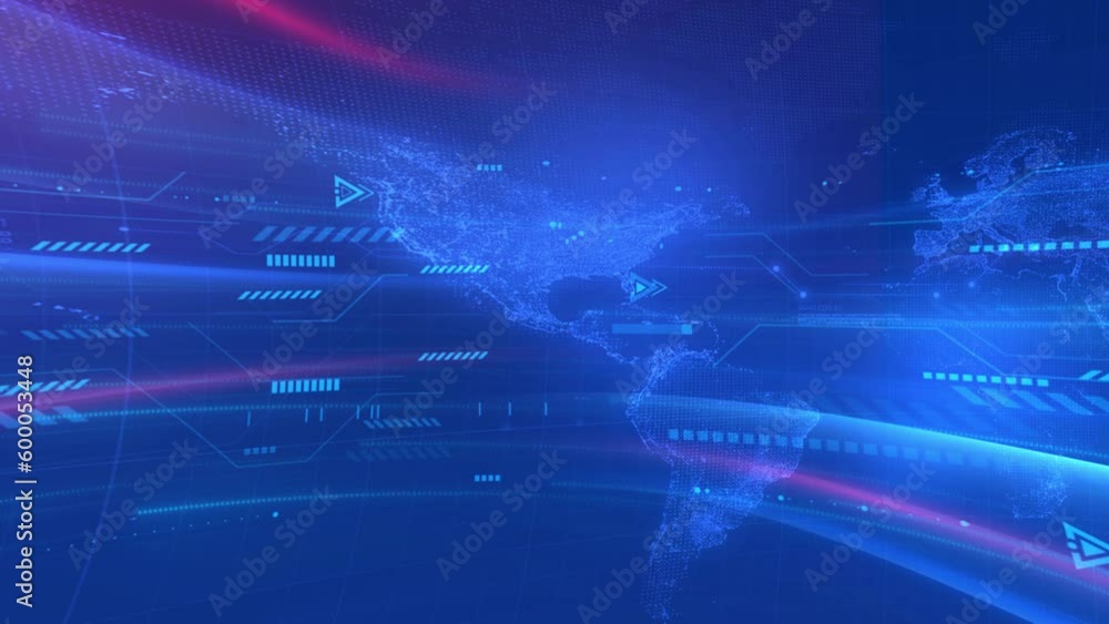 Animated abstract technology background. futuristic cyberspace. data ...
