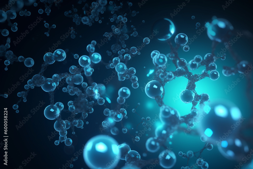 Science concept. Abstract round molecules background connected with ...