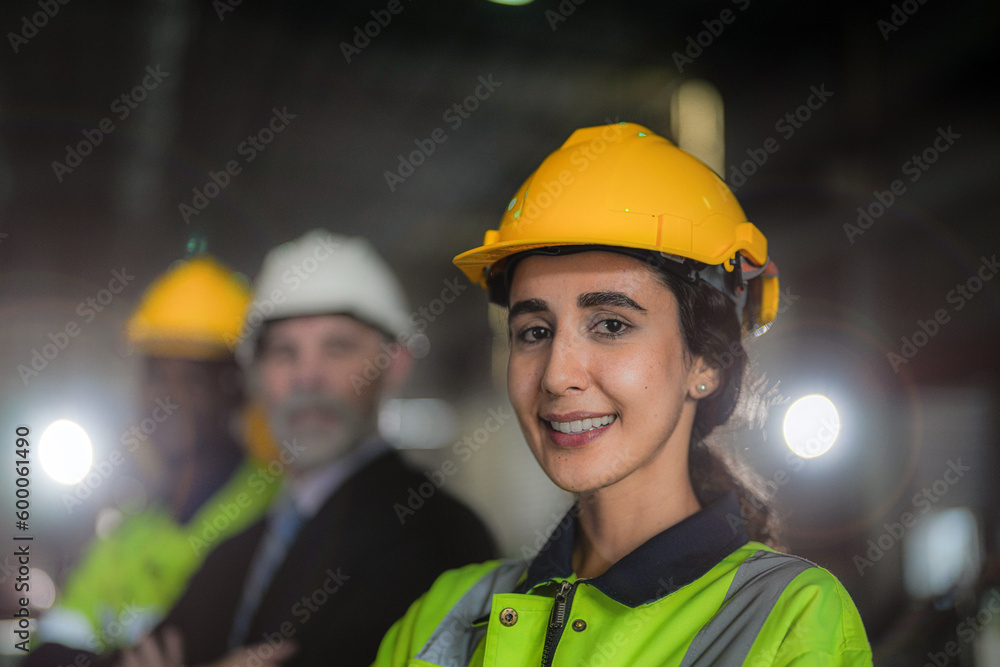 Portrait of woman worker beautiful face with eye confident and wearing ...