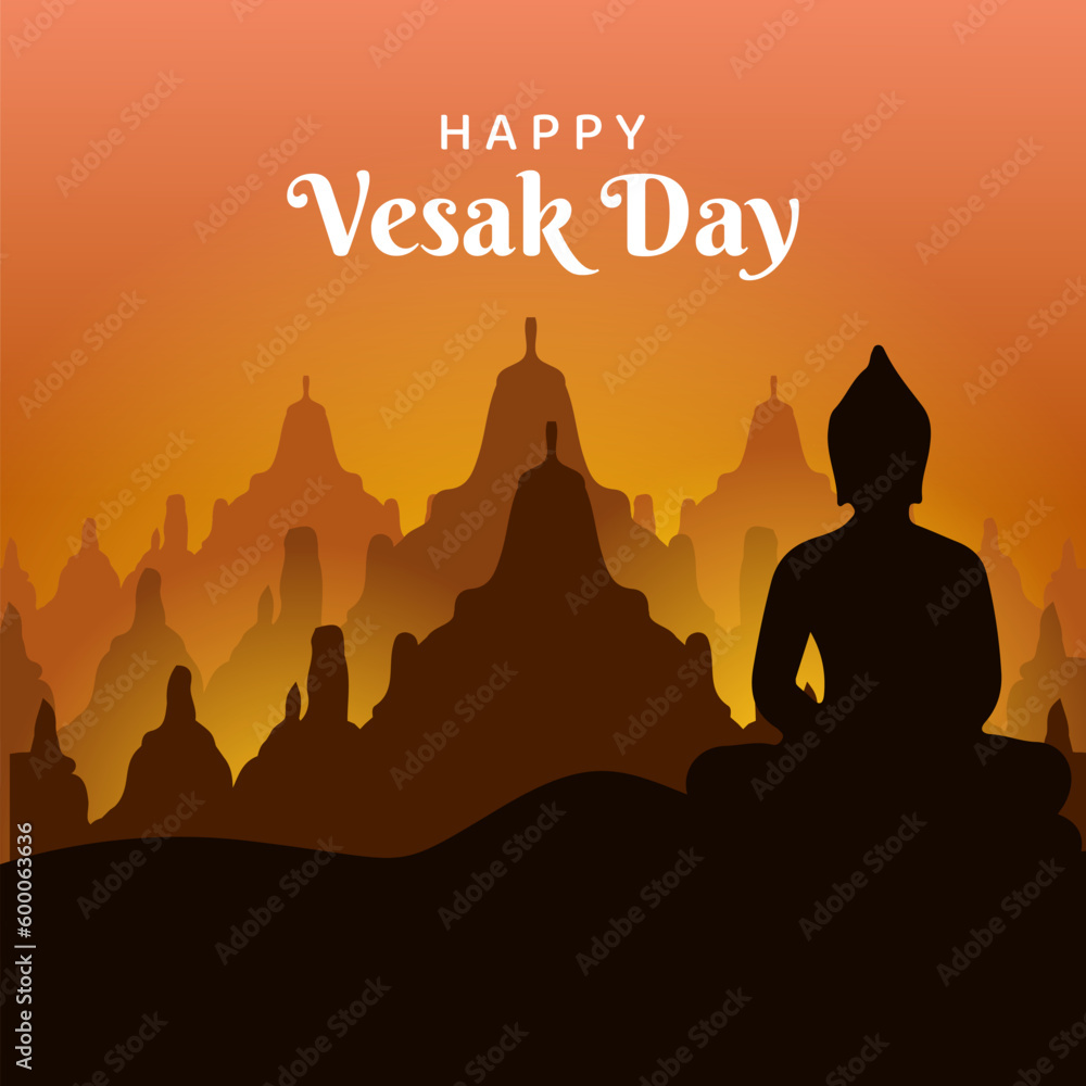 happy vesak day, greeting card and poster design for vesak day. Vesak ...