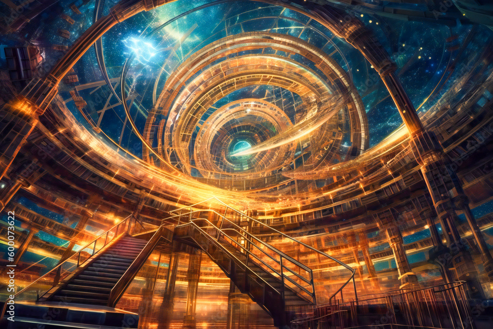 Fantasy big hall in heaven or in a spiritual dimension. Deep spiritual ...