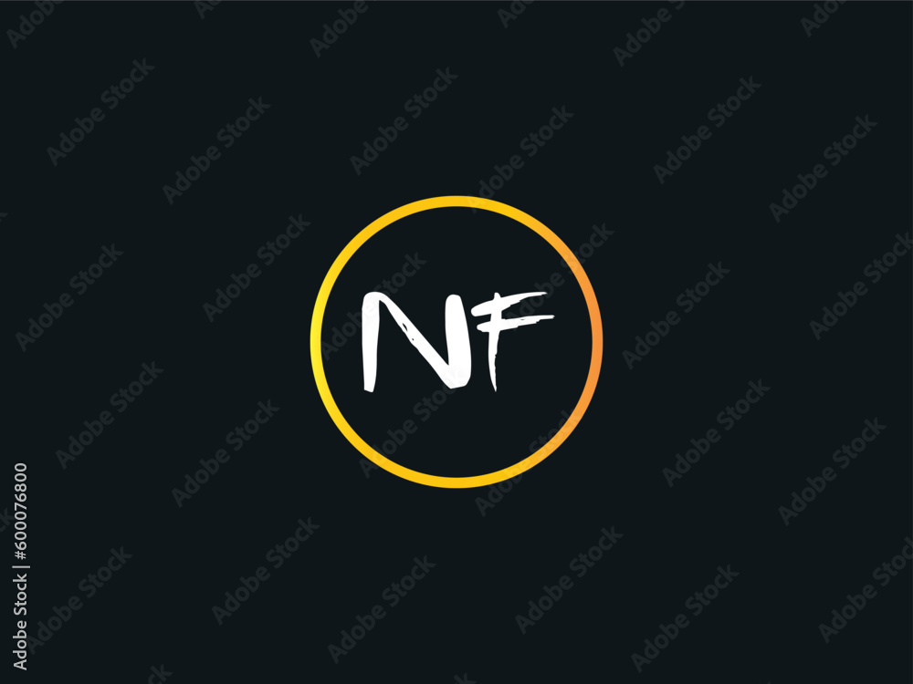 Lettering NF Brush Logo, Monogram Nf fn Business Logo Letter For ...