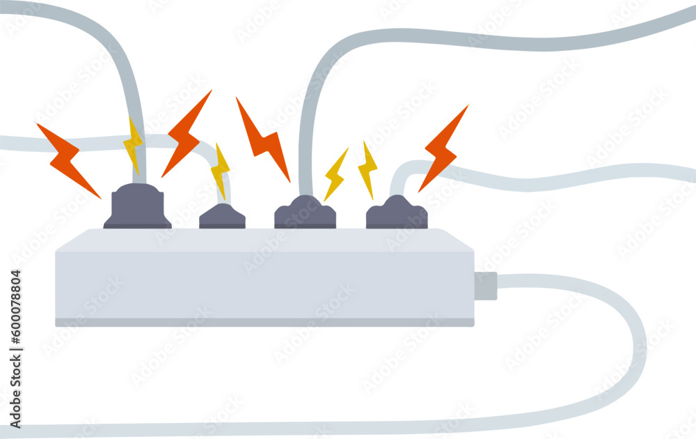 Electrical circuit. Shock Stock Vector | Adobe Stock