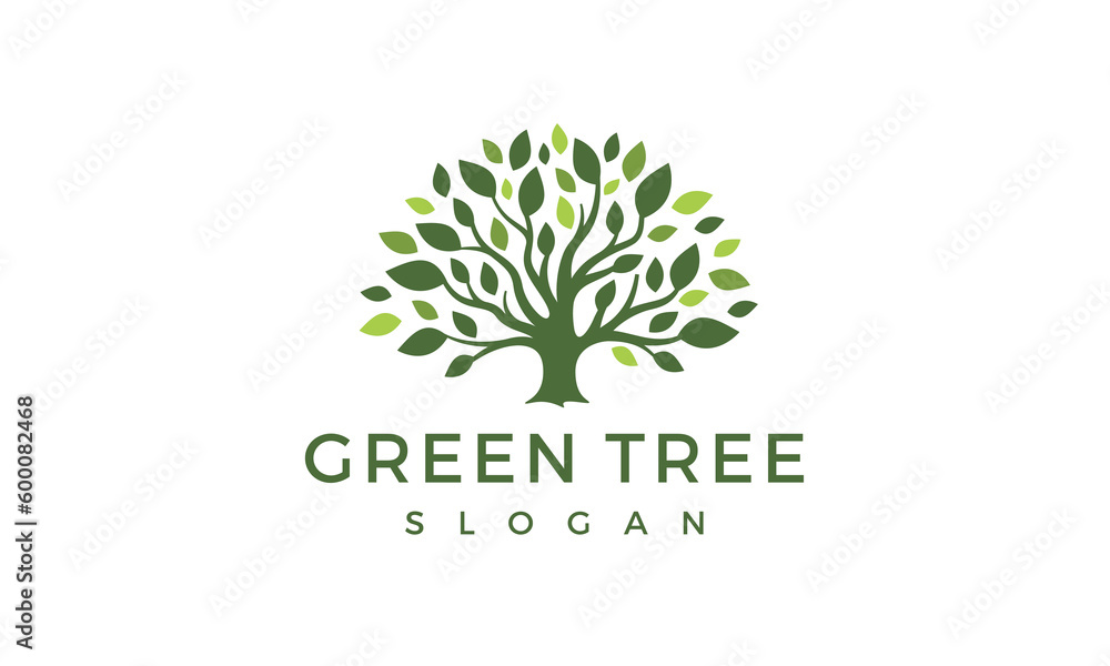 Green Tree Logo - Vector Tree Nature Park Growth and Charity Symbol ...