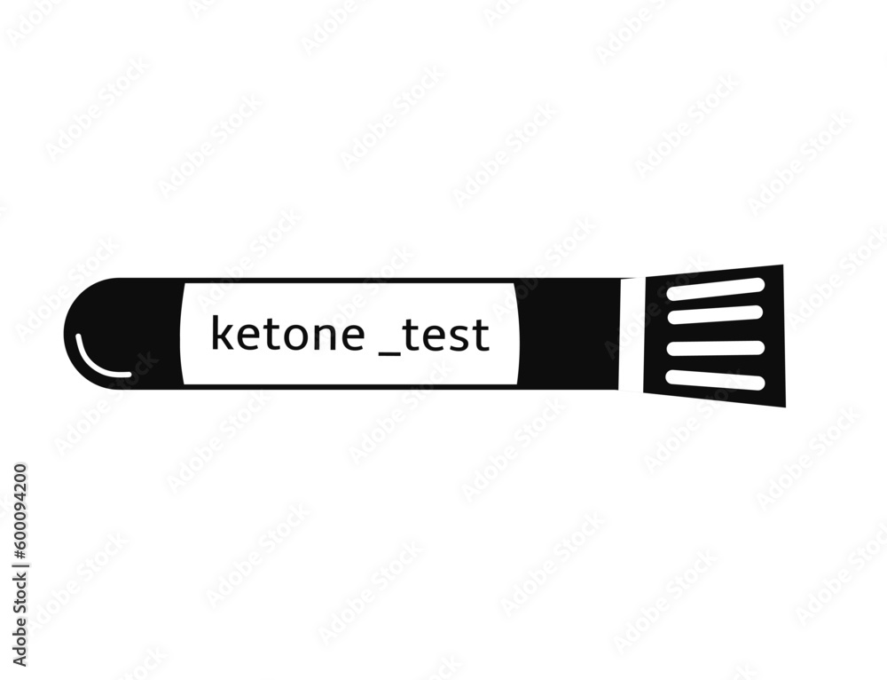 vector illustration, blood sample tube for ketone test, diagnosis of ...