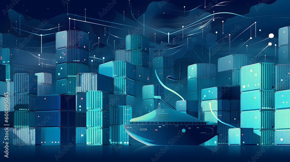 Docker container theme Stock Illustration | Adobe Stock