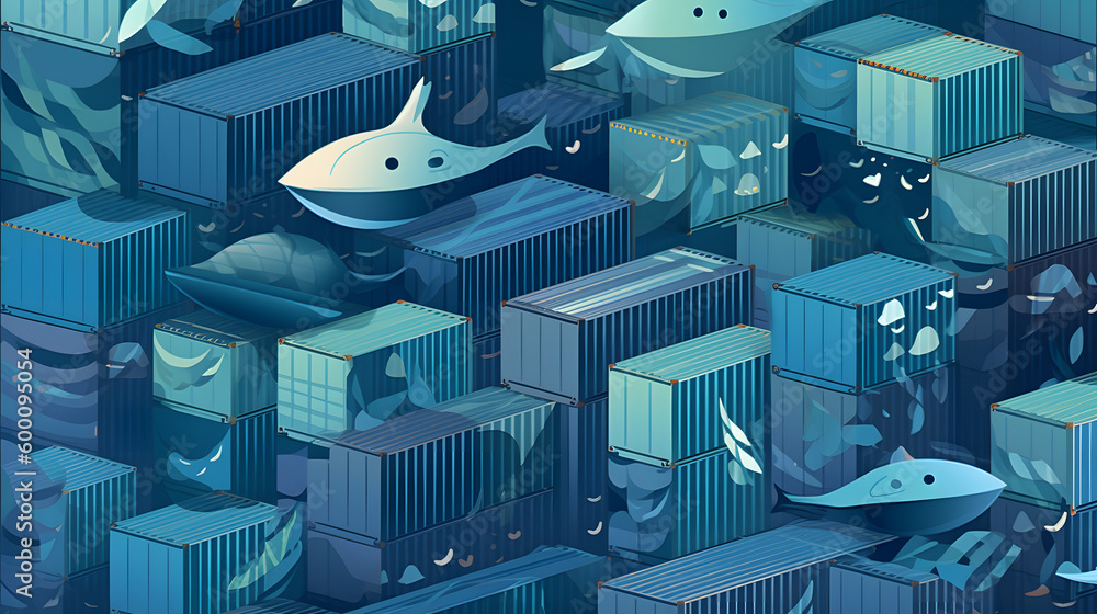 Docker container theme Stock Illustration | Adobe Stock