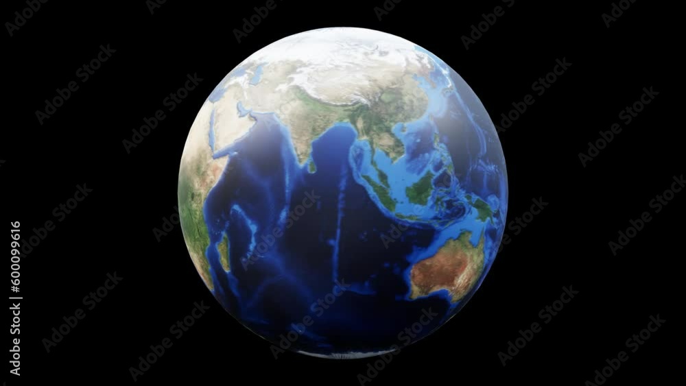 Seamless loop footage of planet earth whole round 3D orbital rotation ...