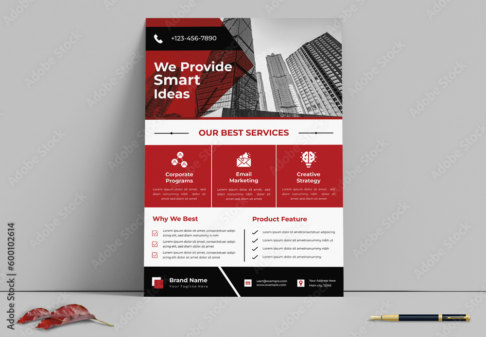 Smart Idea Flyer Design Layout Stock Template | Adobe Stock