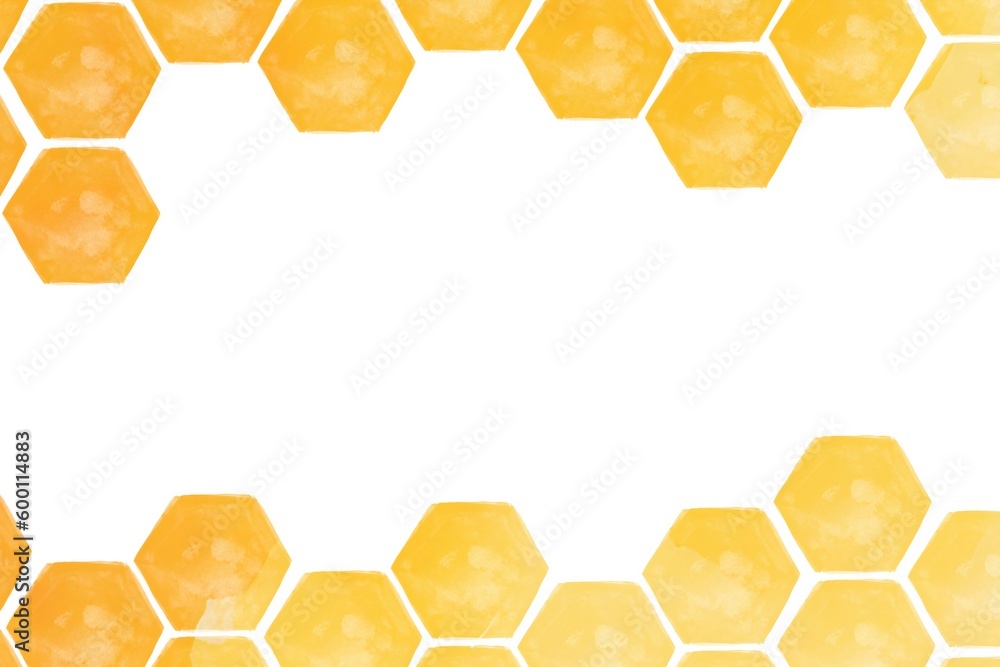 Border frame of watercolor honeycomb hexagons Stock Illustration ...