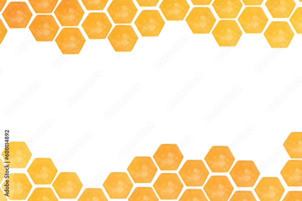 Border frame of watercolor honeycomb hexagons Stock Illustration ...