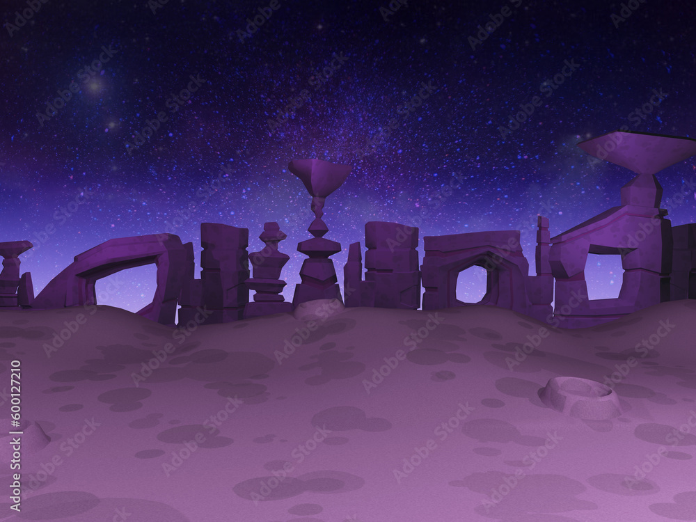 Cartoon alien planet backdrop environment Stock Illustration | Adobe Stock