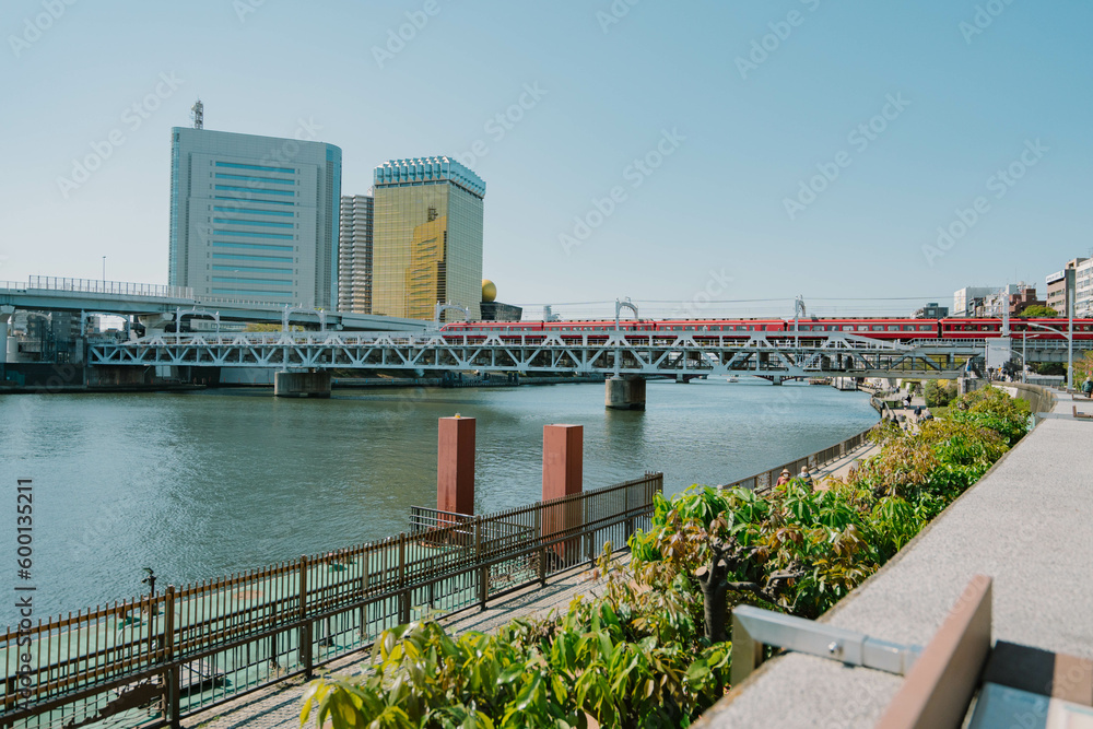 Asakusa Sumida Park cherry blossom festival. In springtime, Sumida ...