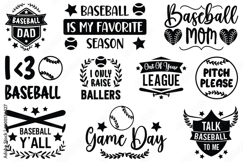 Baseball SVG And T-shirt Design Bundle, Baseball SVG Quotes Design t ...