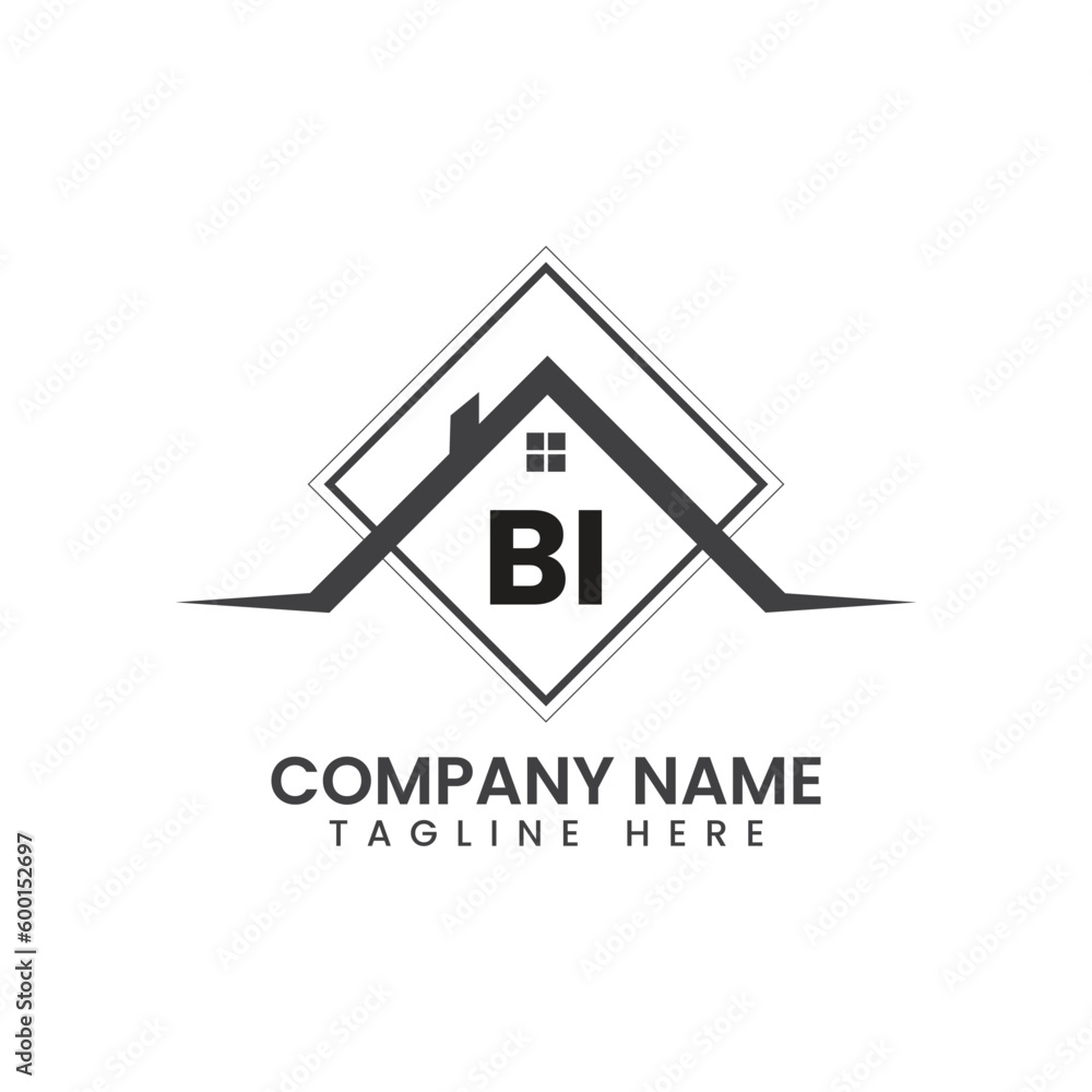 BI letter logo design vector Initial BI real estate building logo BI ...