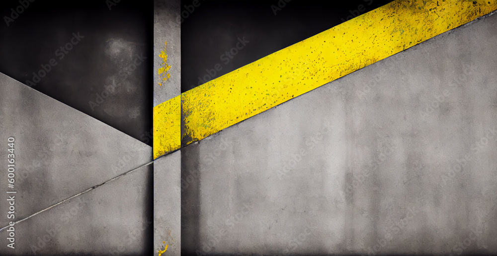 Gray rough concrete stone texture grunge rough wall with yellow stripes ...