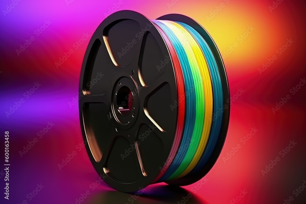Old film reel, 80s and 90s, retro style, colorful background, digital ...