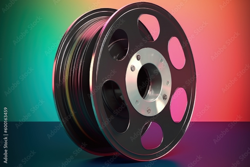 Old film reel, 80s and 90s, retro style, colorful background, digital ...