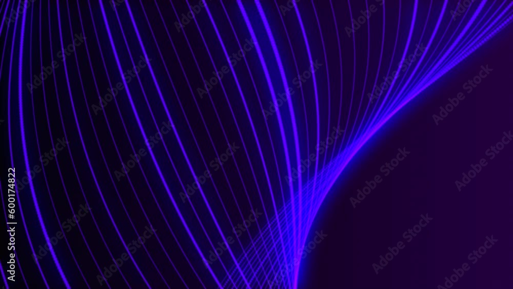 Magic spiral lines seamlessly moving. Bright glowing purple lines and ...