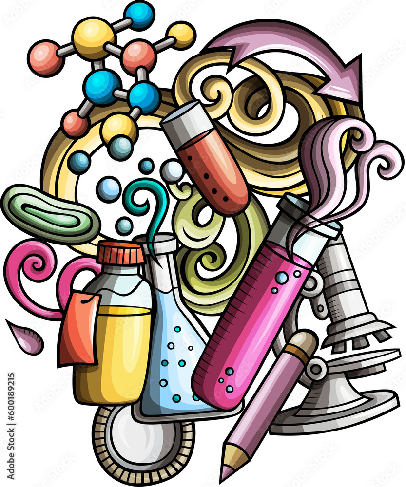 Science detailed cartoon illustration Stock Illustration | Adobe Stock